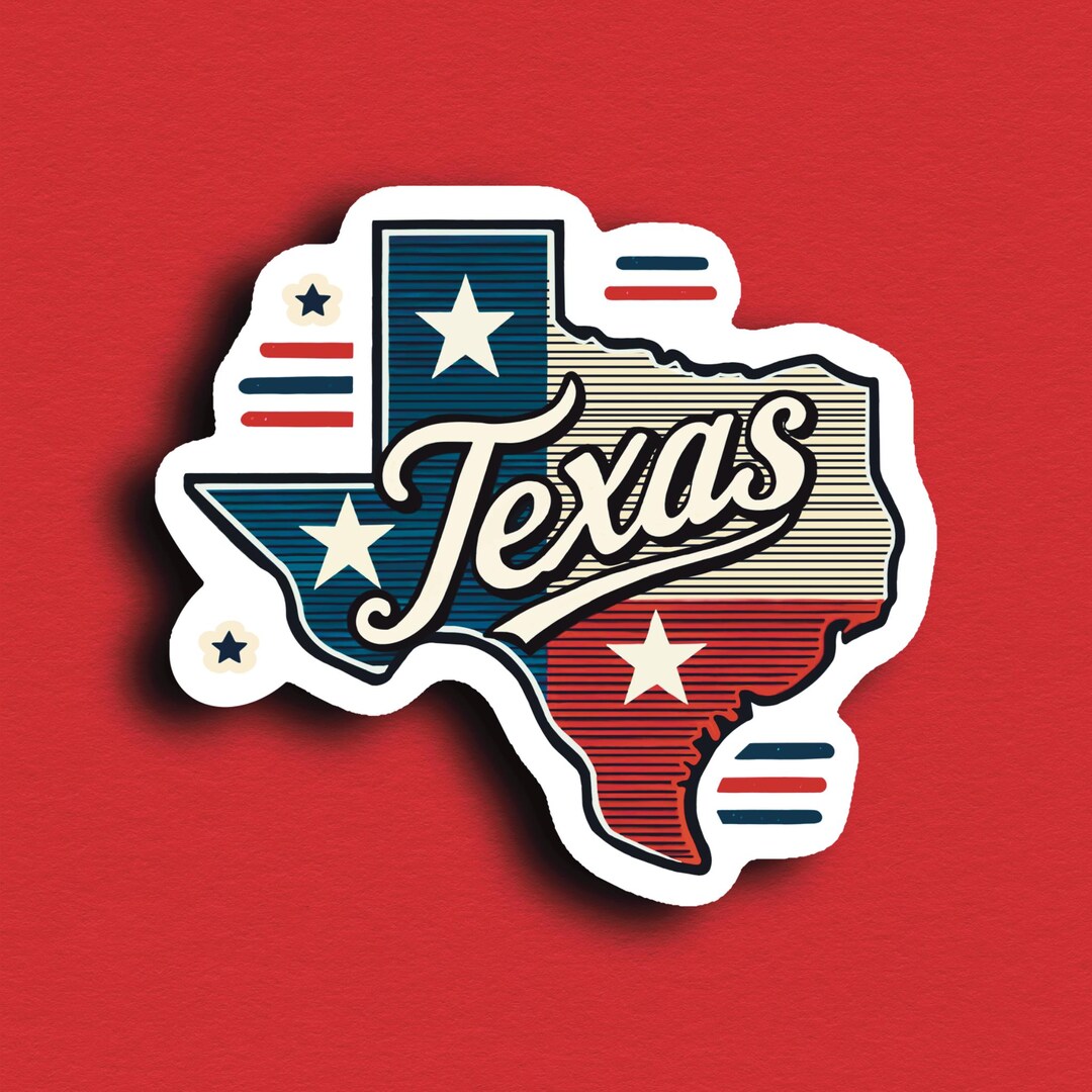 Texas State Sticker 2.5x2.5 Red, White, and Blue Vinyl Decal - Etsy