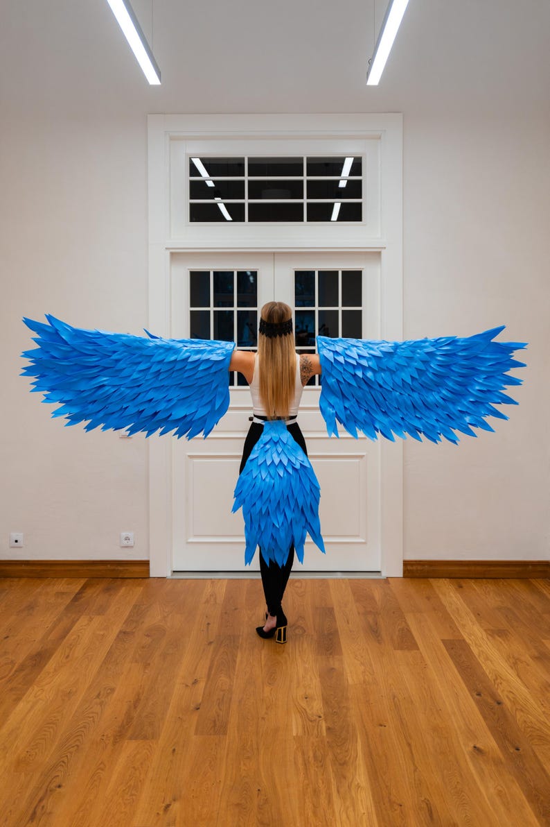 Blue Jay Wings Costume With Tail, Bird Wings, Moveable Wings, Flexible ...