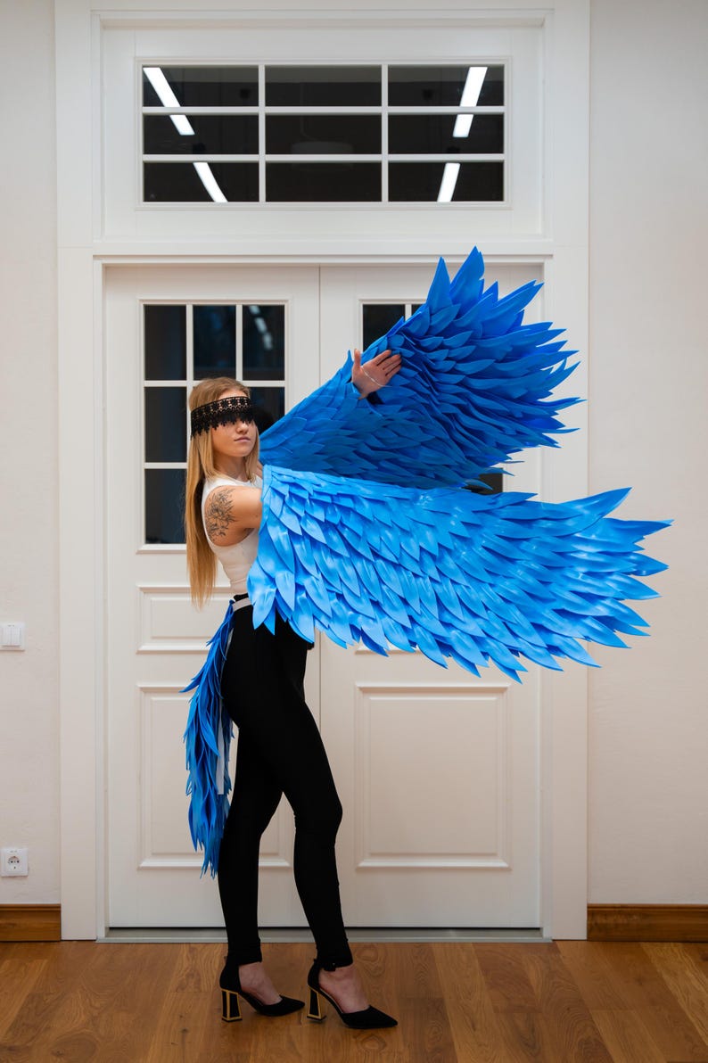 Blue Jay Wings Costume With Tail, Bird Wings, Moveable Wings, Flexible ...