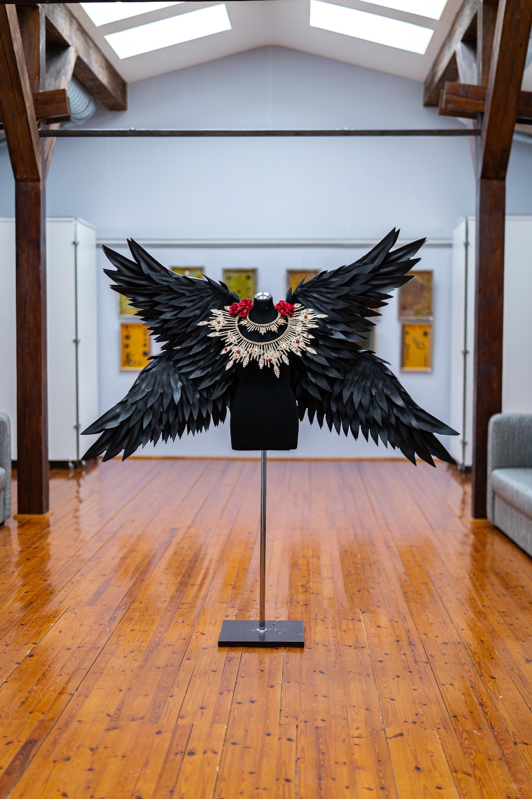 Black Angel Large Wings Costume: Halloween Cosplay, Photoshoot Outfit ...