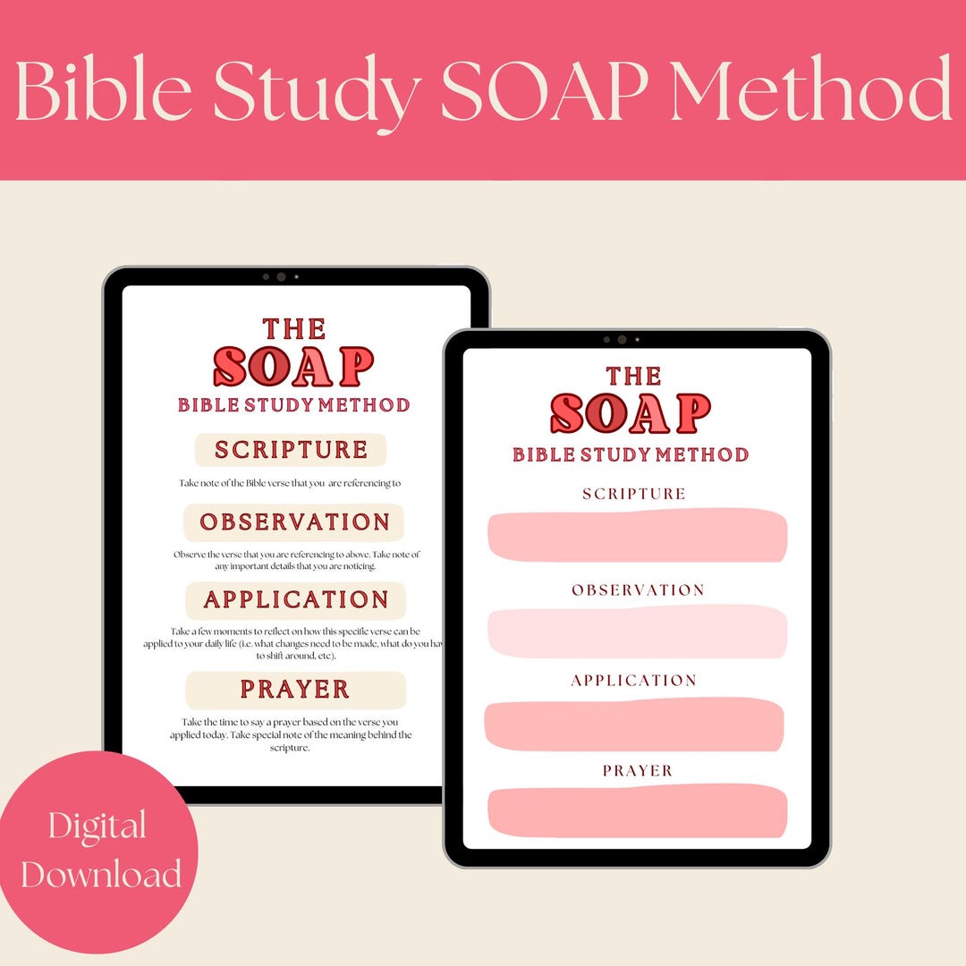 SOAP Bible Study Template | Scripture, Observation, Application, Prayer ...