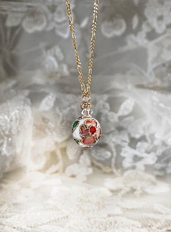 Cloisonne Necklace Cloisonne Jewelry Cloisonne Beaded | Etsy