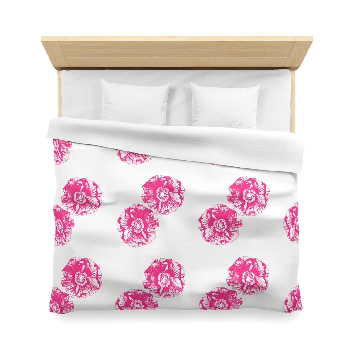 Pretty Pink Poppy Flower Duvet Cover - Etsy
