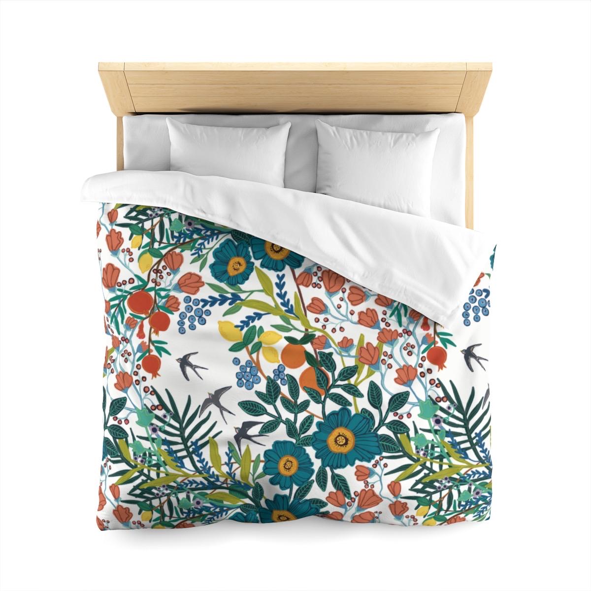Floral Duvet Cover /pretty Flowers and Birds - Etsy