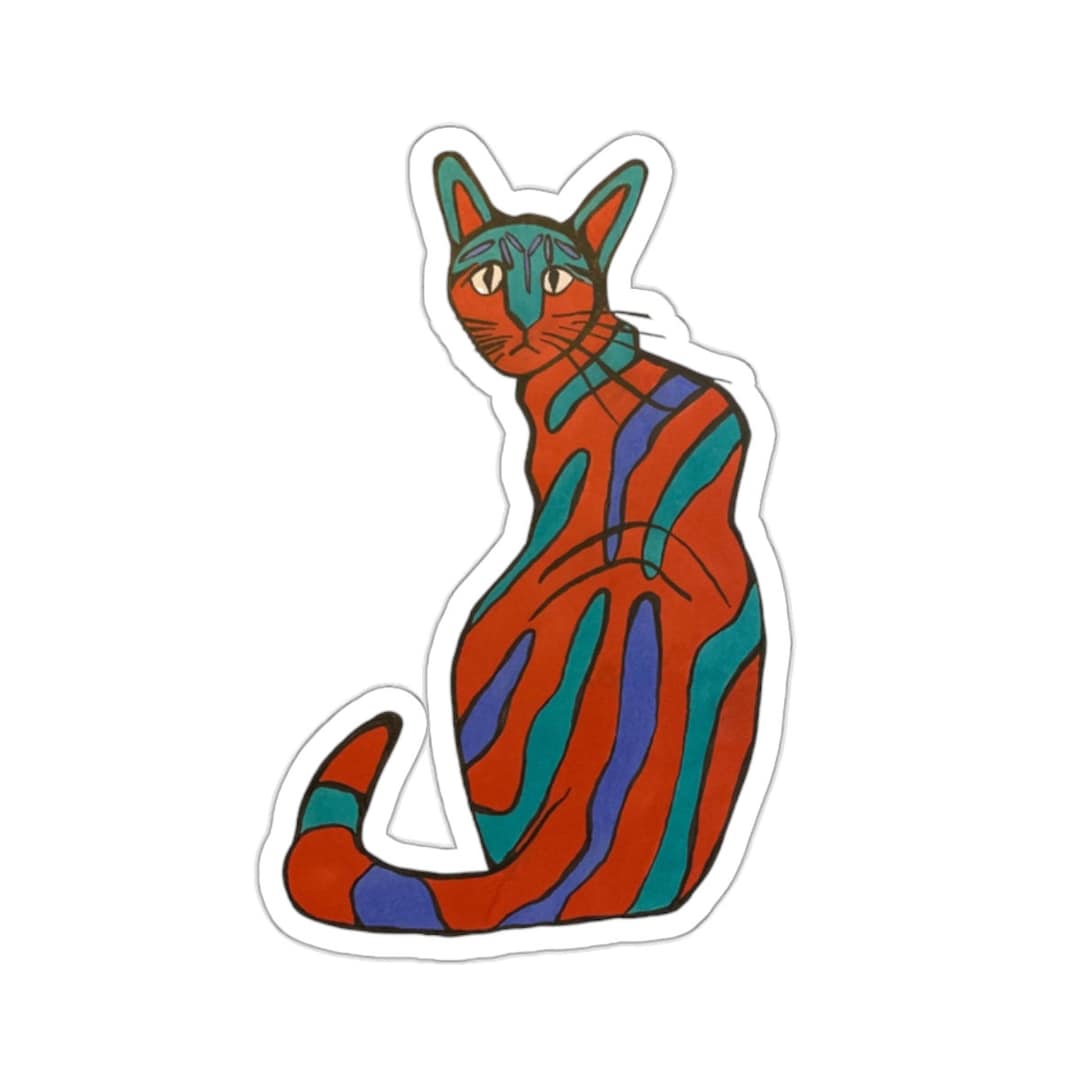 Red Cat Sticker - Etsy