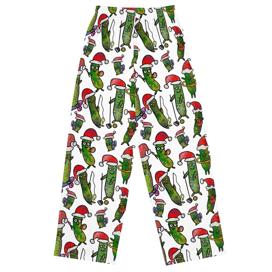 Womens Christmas Pickles Pajama Pants, Family Matching Xmas Pajamas ...