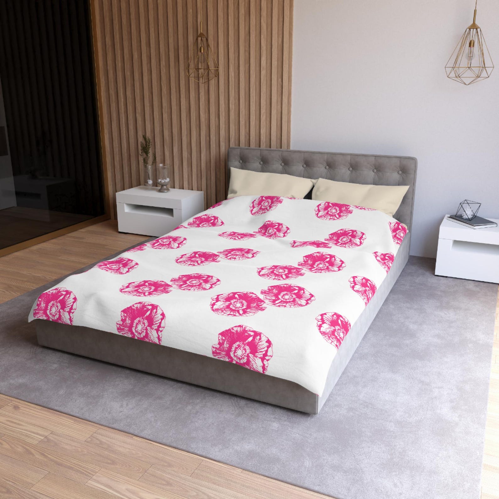 Pretty Pink Poppy Flower Duvet Cover - Etsy