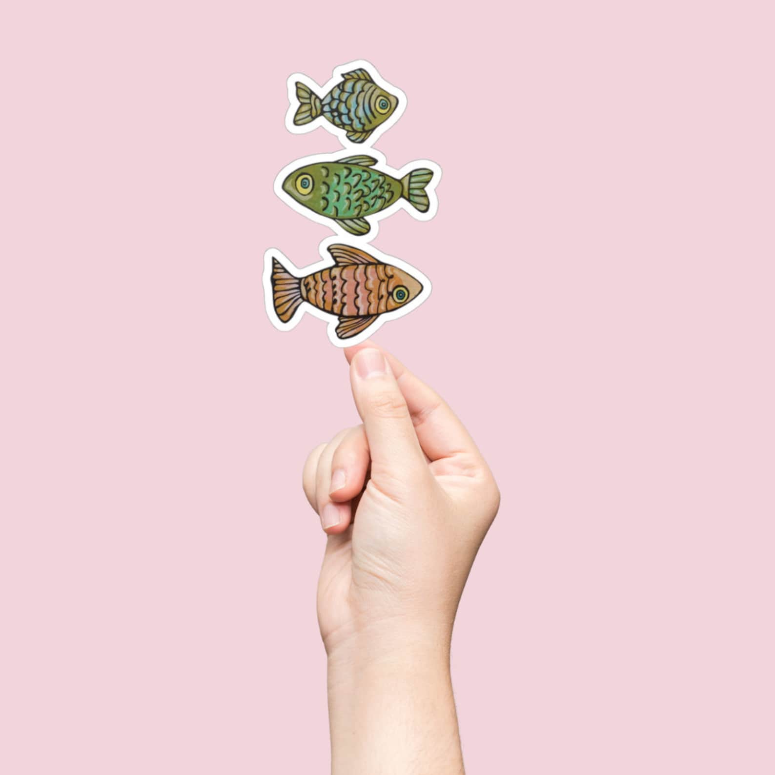 Three Little Fish Sticker - Etsy