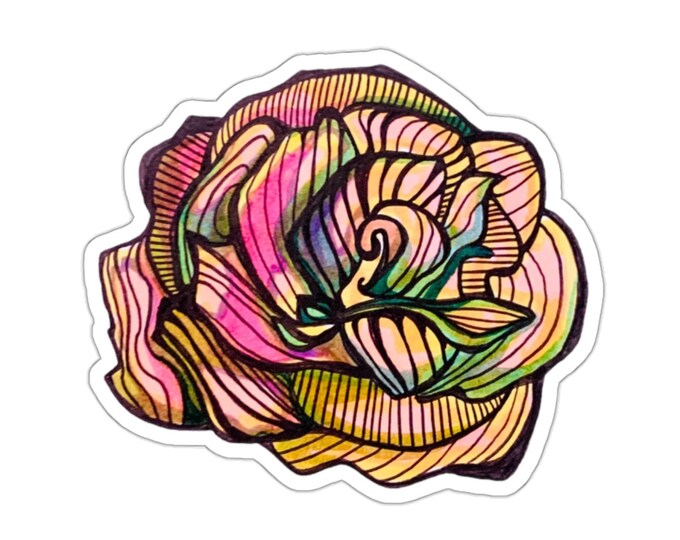 Rose Sticker - Kiss-cut Rose Decal - Etsy