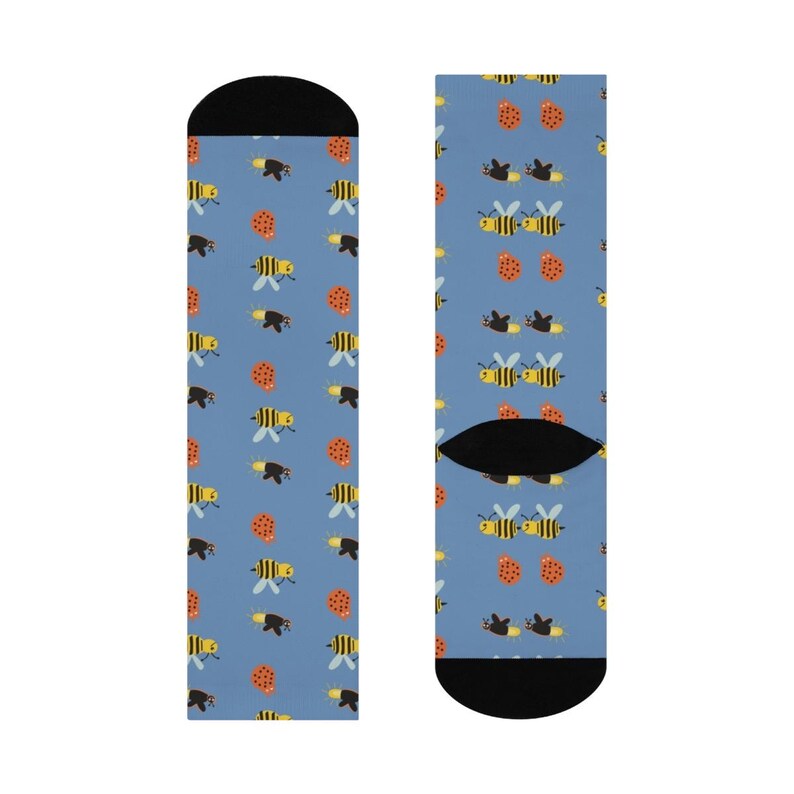 Flying Garden Bugs Socks // Cushioned Crew Socks - Etsy