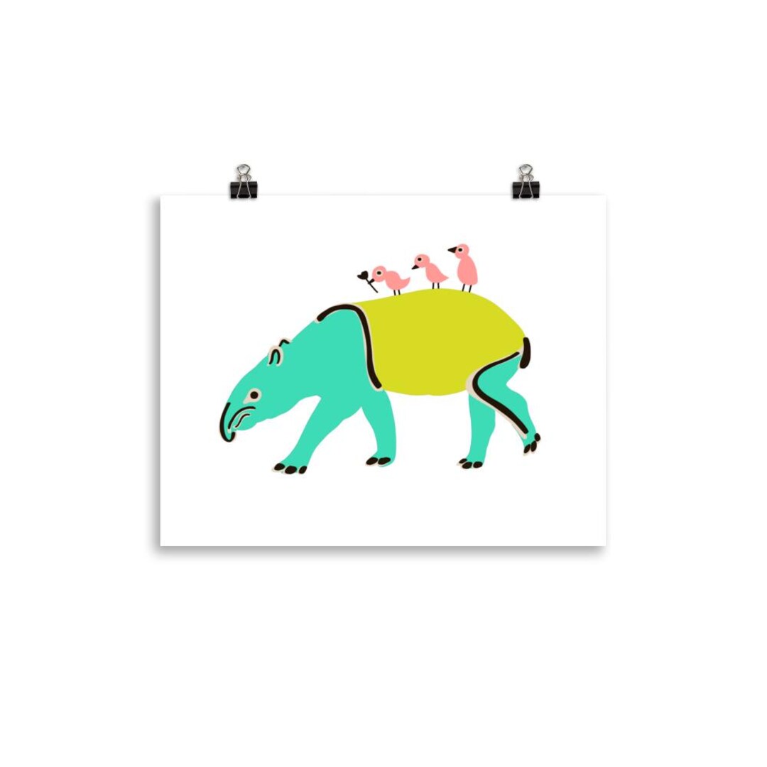 Tapir Art Print: Fun Animal Wall Decor, Matte Poster - Etsy