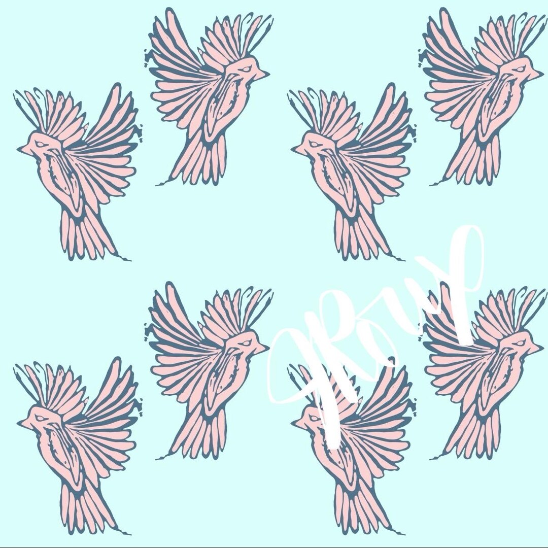 Blush Pink Birds in Flight Duvet Cover – Sky Blue Backdrop, Artistic ...