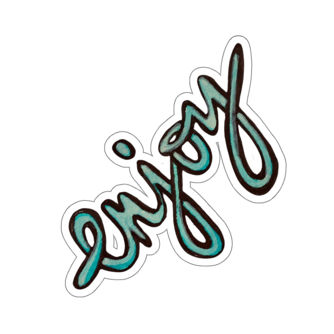 Enjoy Sticker Hand Drawn Cursive ENJOY - Etsy