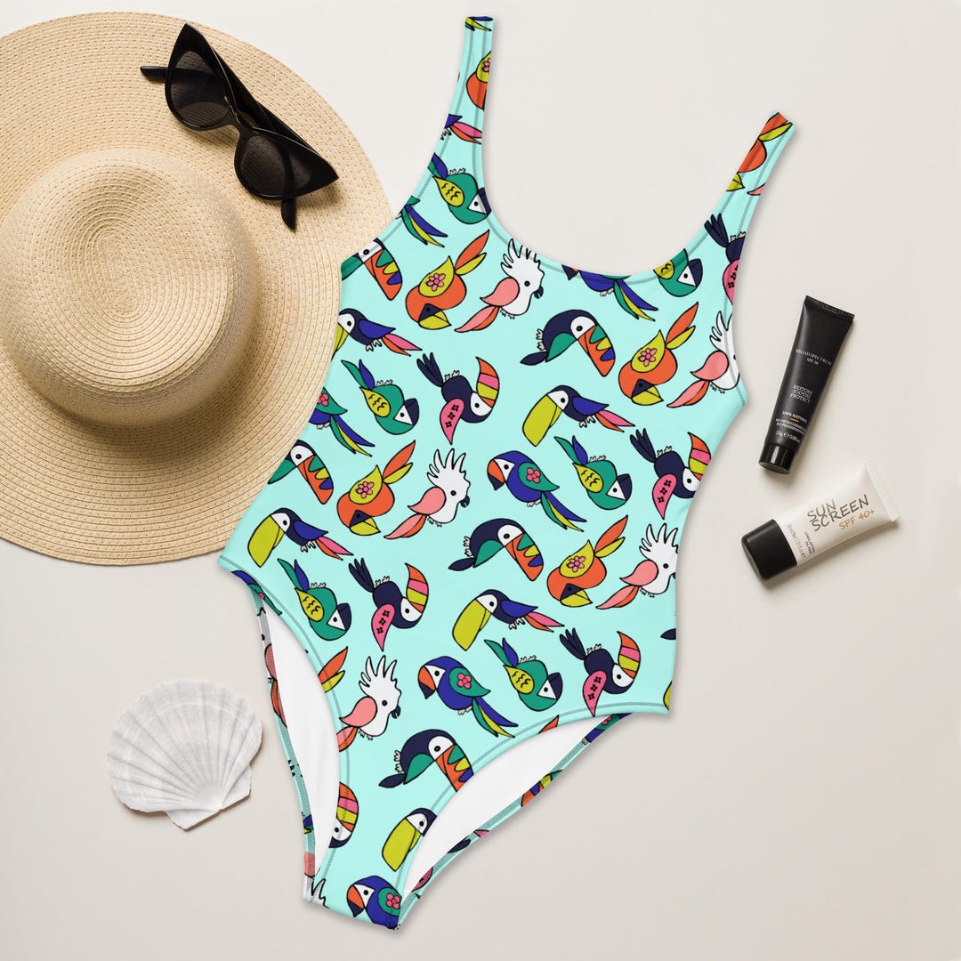 Tropical Birds One-piece Swimsuit - Etsy