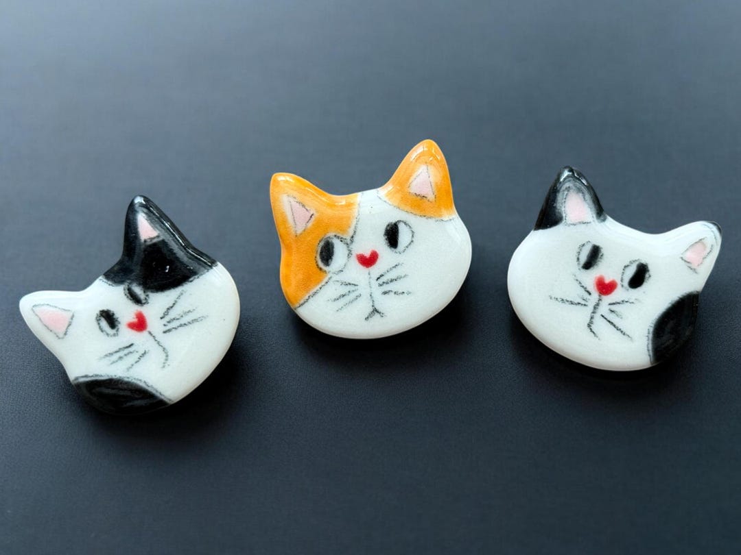 Funny Cats Ceramic Magnet Handmade Porcelain Magnets - Etsy