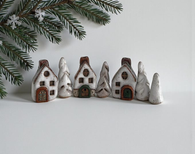 Handmade Mini Ceramic Houses: Home Decoration Christmas Decoration - Etsy