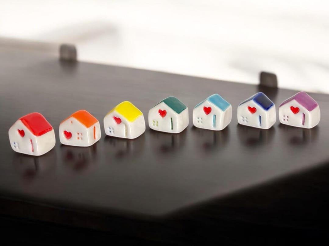 Handmade Porcelain Mini House: Rainbow Collection Home Decor - Etsy