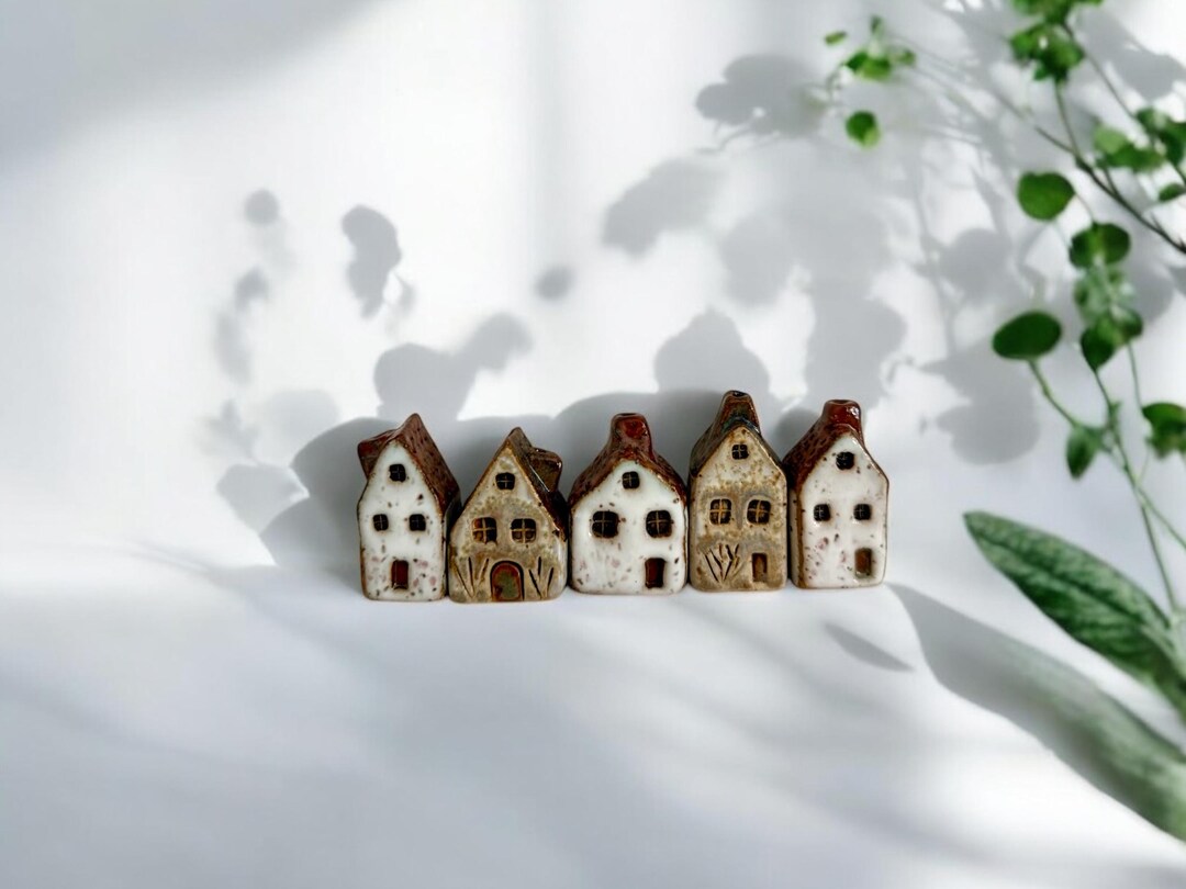 Handmade Mini Ceramic Houses Ceramic Mini Houses Little Ceramic Houses ...