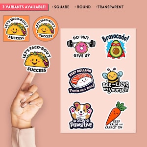 Funny Motivational Pun Sticker, Quirky Daily Affirmation PNG, Cute ...