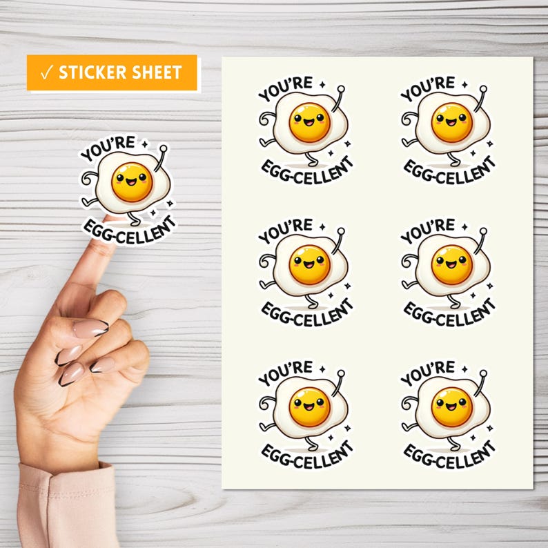 Funny Food Theme Pun Affirmation Stickers, Fast Food & Snack Clipart ...