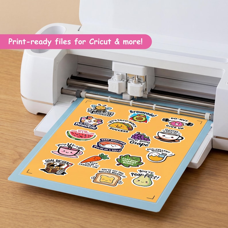 Funny Motivational Pun Sticker PNG Bundle, Daily Affirmation Quotes ...