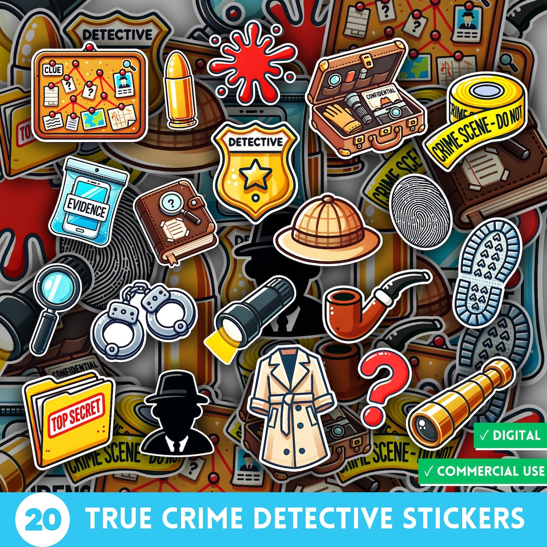 True Crime Detective PNG Stickers, Private Investigator & Police ...