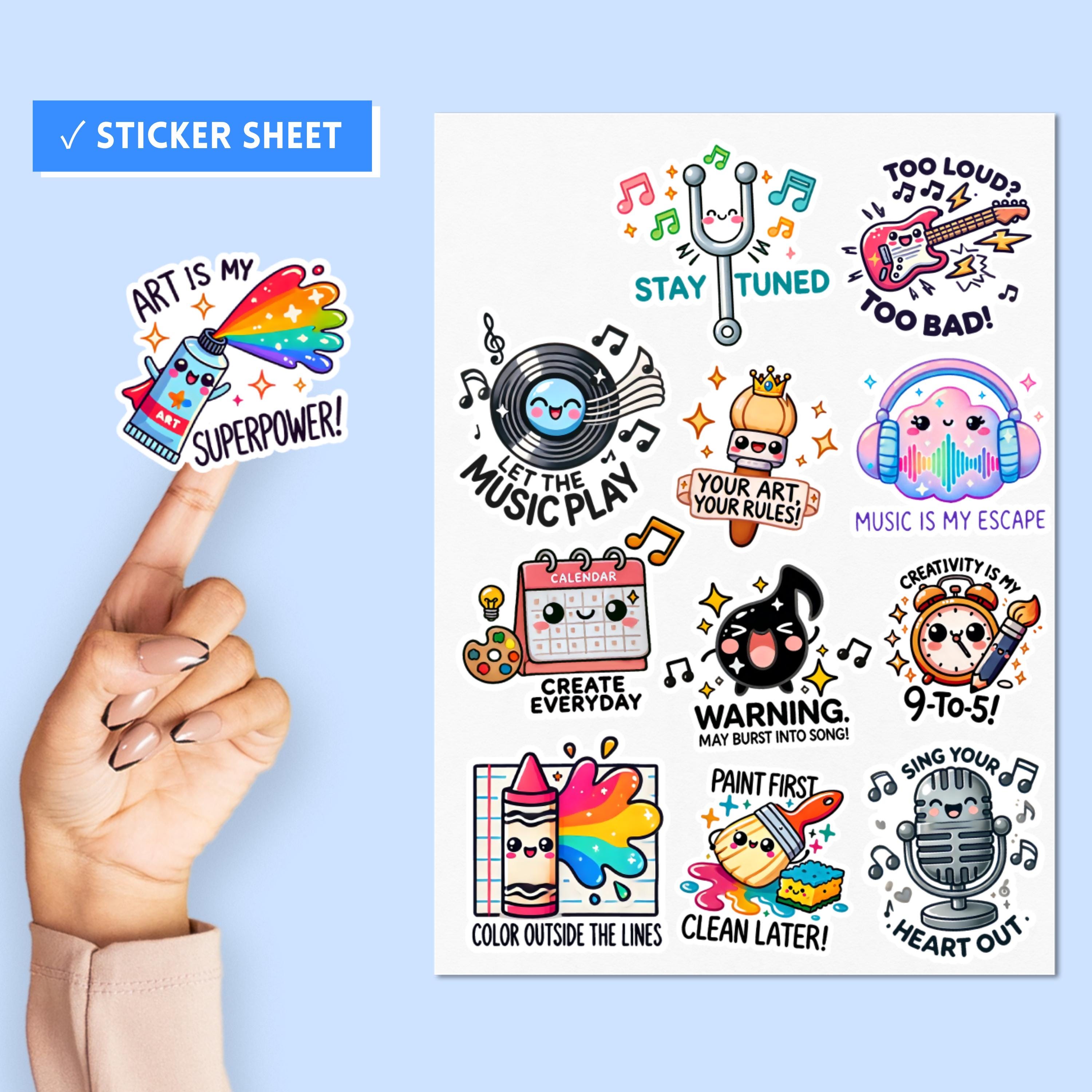 Kawaii Aesthetic Creativity Sticker, Encouraging and Inspiring Word, Be ...