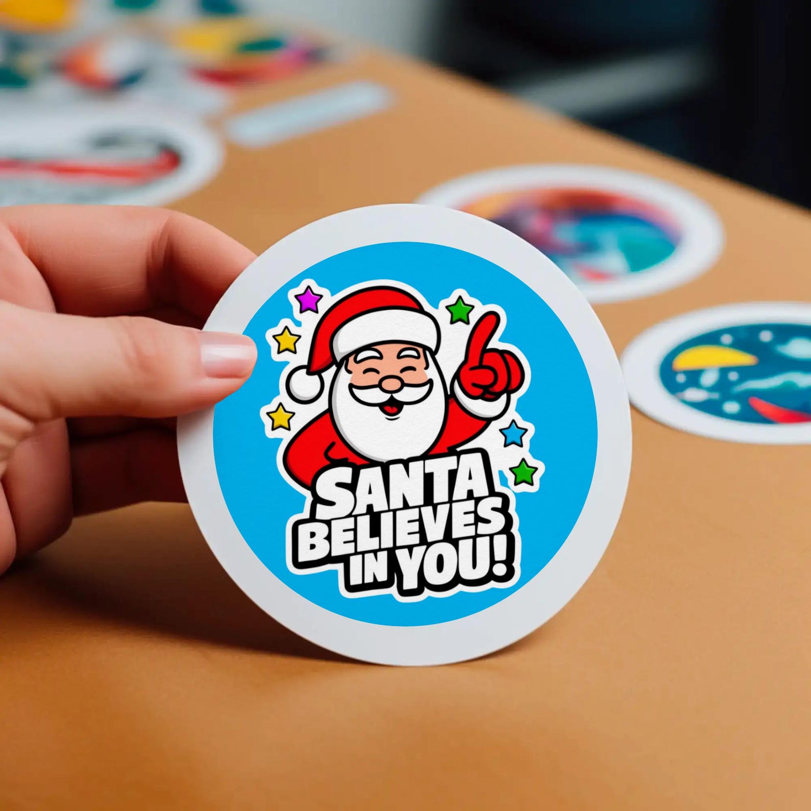 Santa Claus Funny Pun Affirmation PNG Stickers, Fun Quirky Motivational ...