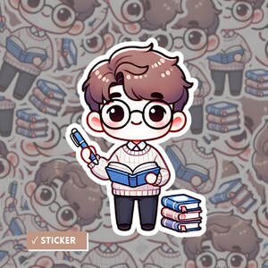 Male Chibi Character Occupation Stickers PNG, Inspiring Kawaii Sticker ...