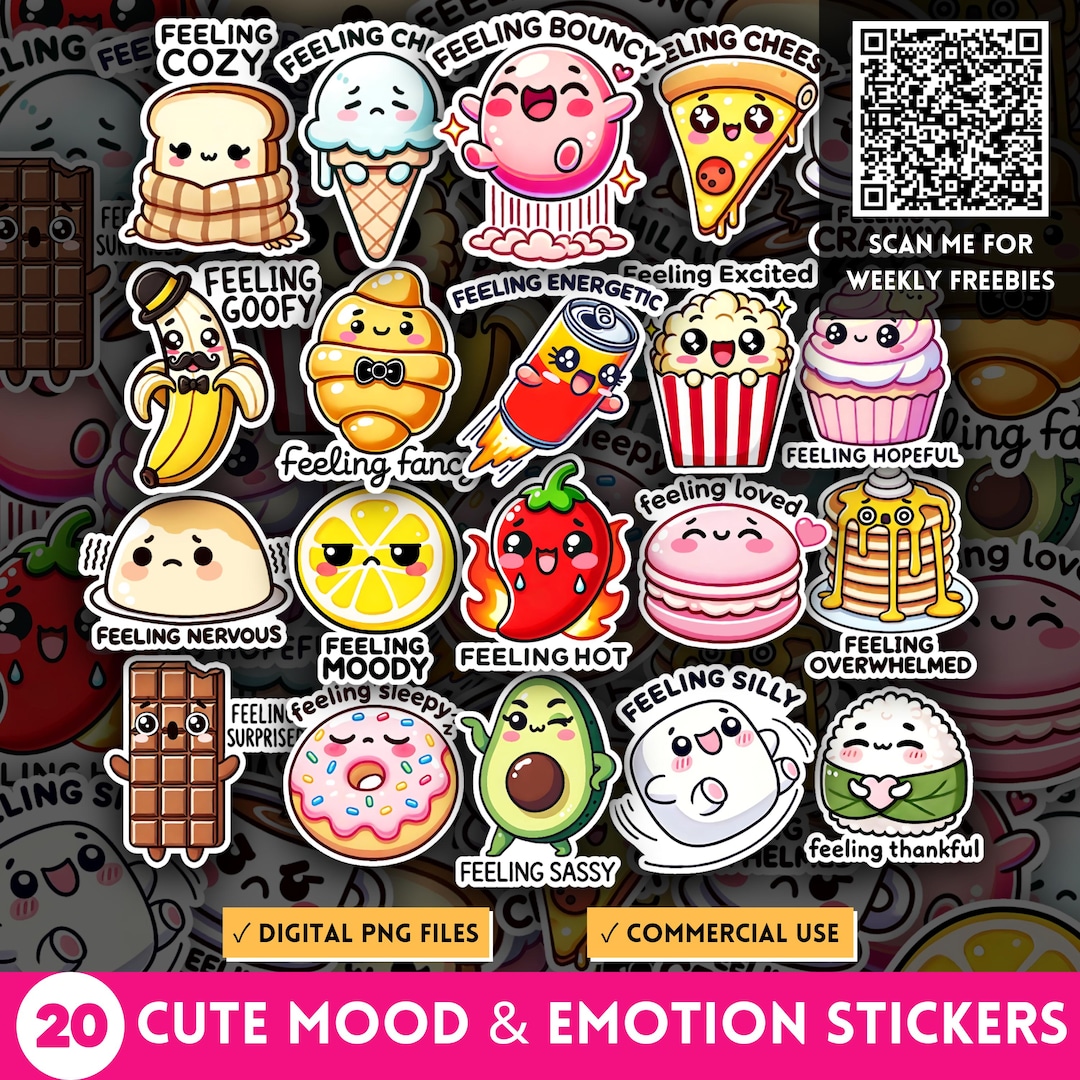 Cute Food Mood & Emotion PNG Stickers, Feelings Quote Clipart, Funny ...