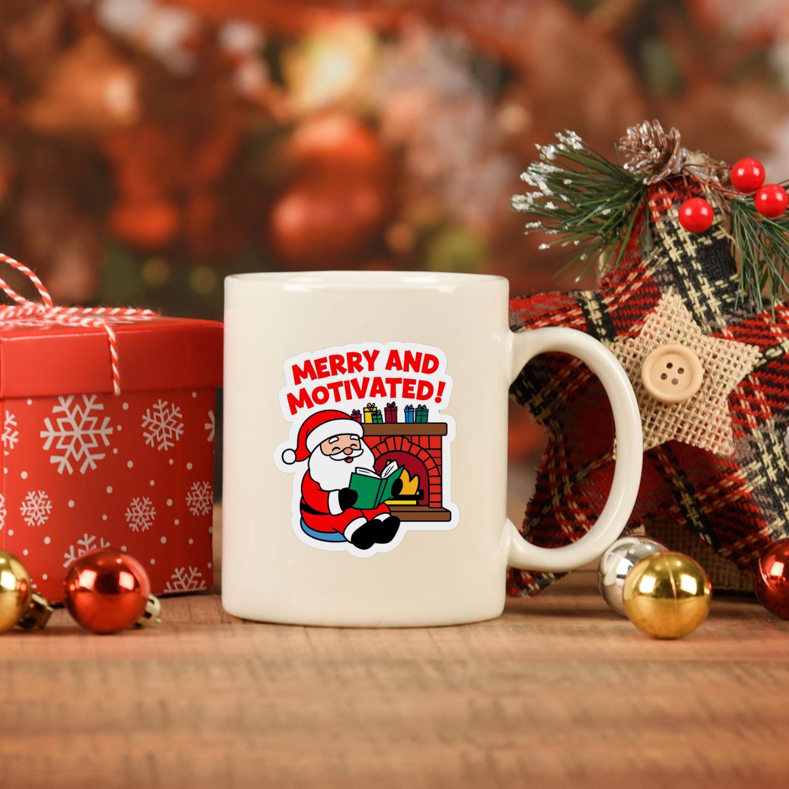 Santa Claus Funny Pun Affirmation PNG Stickers, Fun Quirky Motivational ...