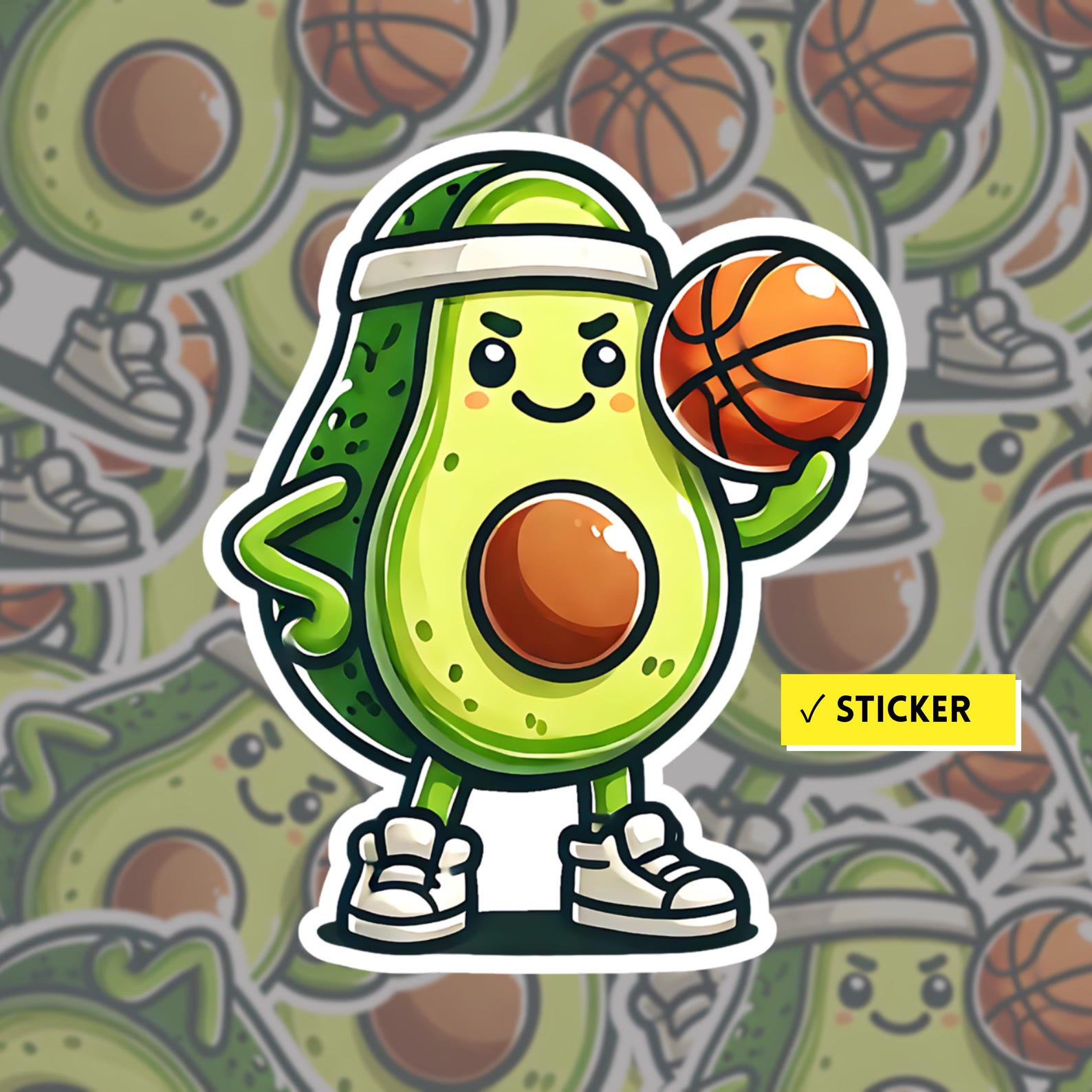 Kawaii Avocado Fitness PNG Stickers, Gym Rat Exercises PNG, Cartoon ...
