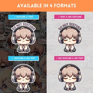 Cute Chibi Introvert Character PNG Stickers, MBTI Stickers, Kawaii Self ...