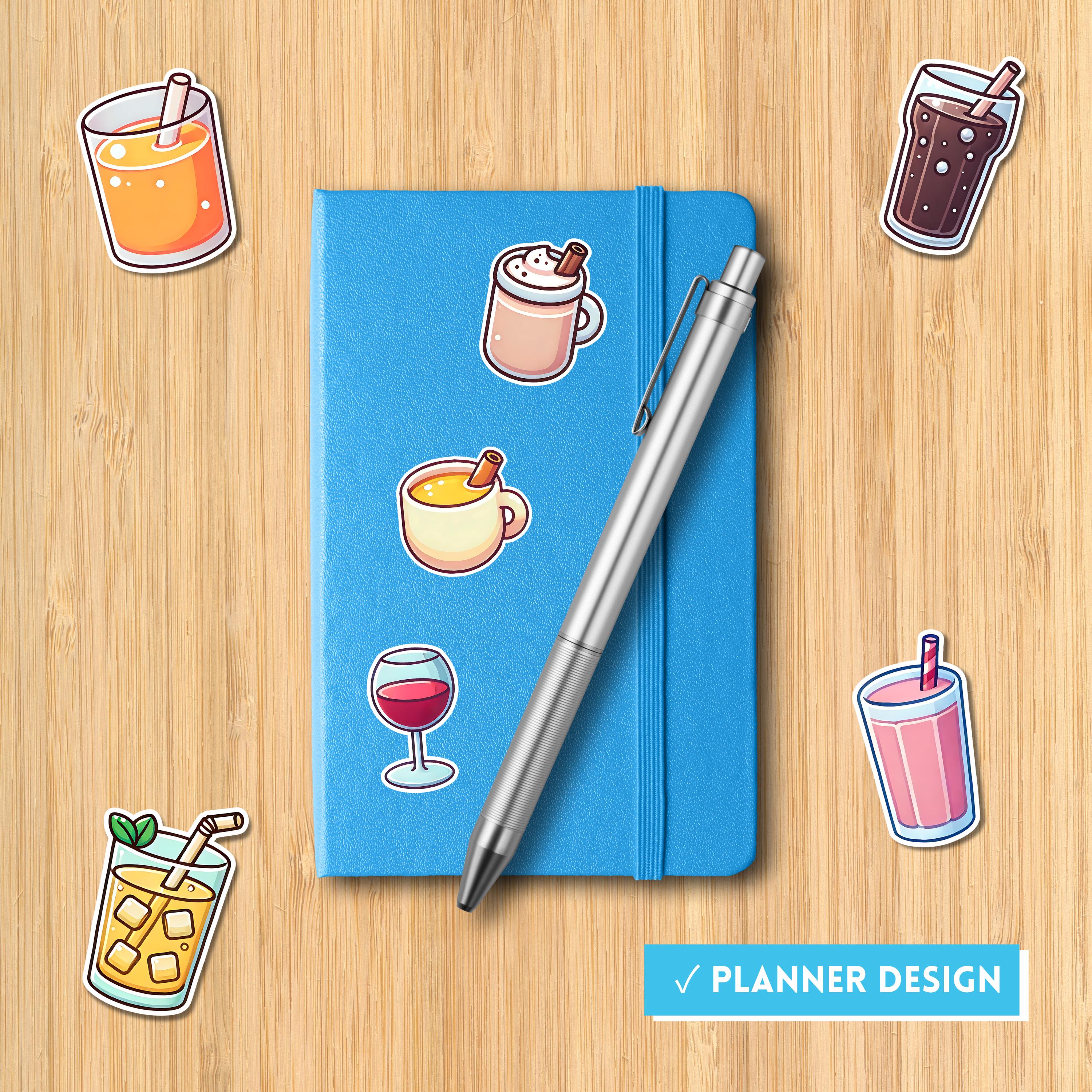 Cartoon Drink & Beverage Sticker, Drink Menu Scrapbook Clipart ...