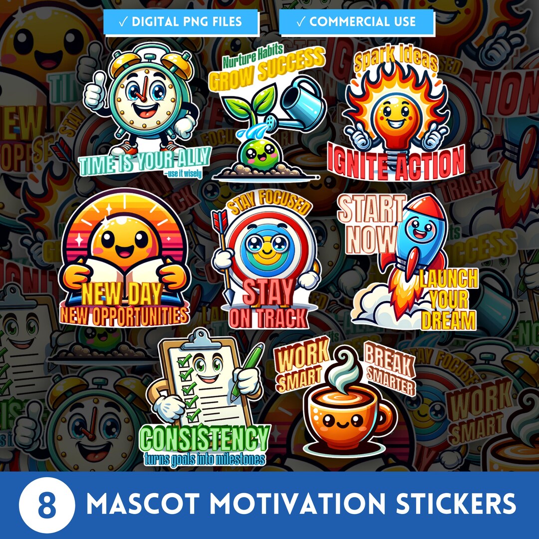 Cute Mascot Work Motivation PNG, Inspiring Productivity Sticker, Daily ...