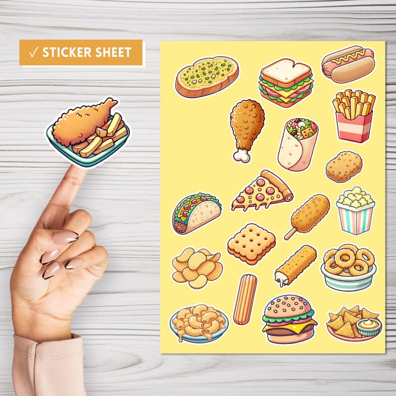 Fast Food & Snacks Theme PNG Stickers, Cartoon Street Junk Food Clip ...