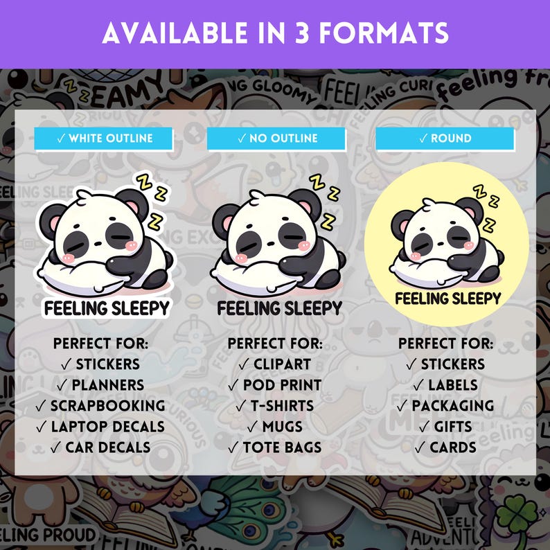 Kawaii Animal Mood Quotes PNG Stickers, Face Emotion Clipart, Cute ...