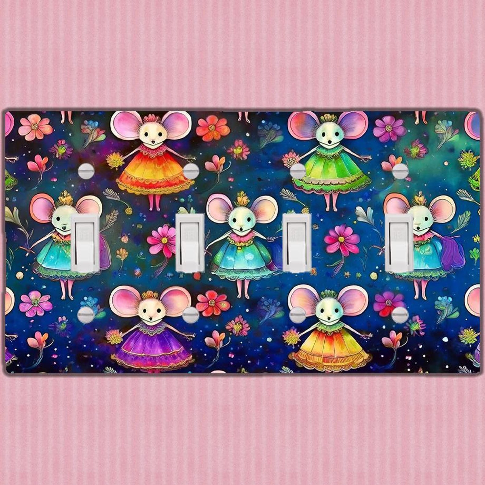 Ballerina Mice in Dressers Little Girls Room Light Switch Toggle ...