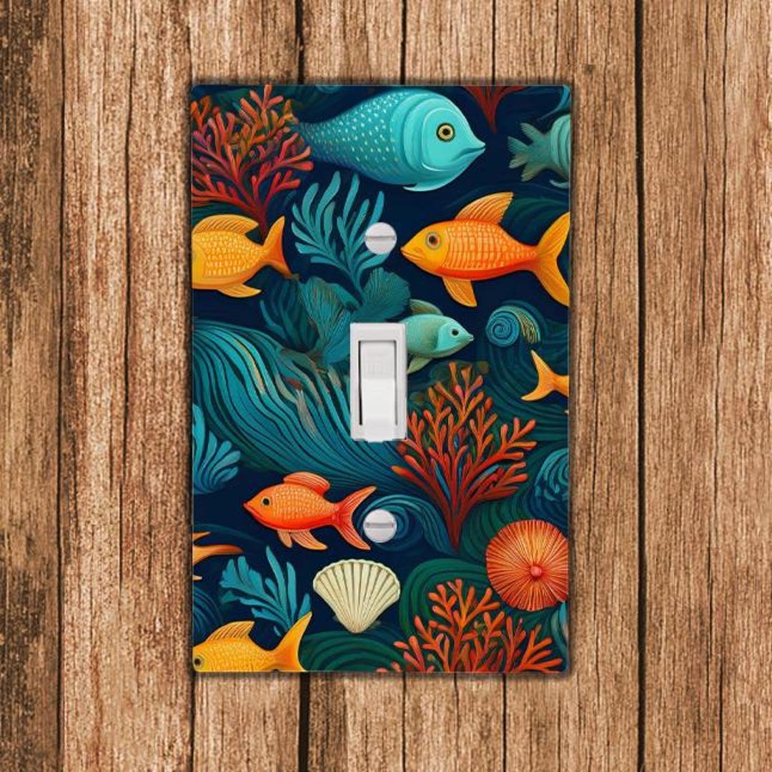 Fish in the Sea Pattern Light Switch Toggle, Rocker or Outlet Duplex ...