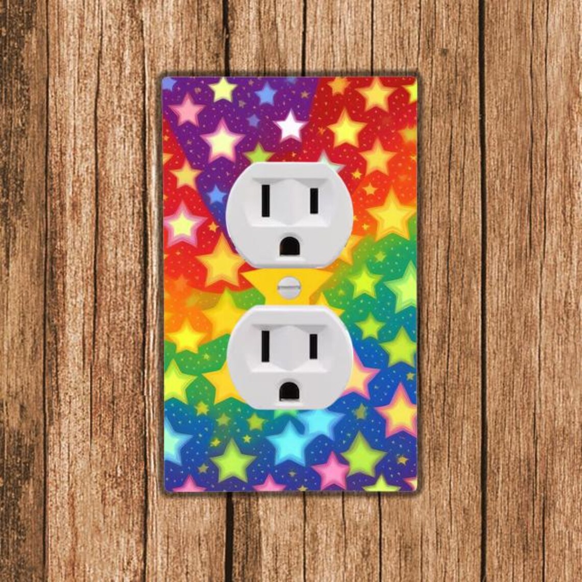 Rainbow Stars Girls Room Light Switch Toggle, Rocker or Outlet Duplex ...