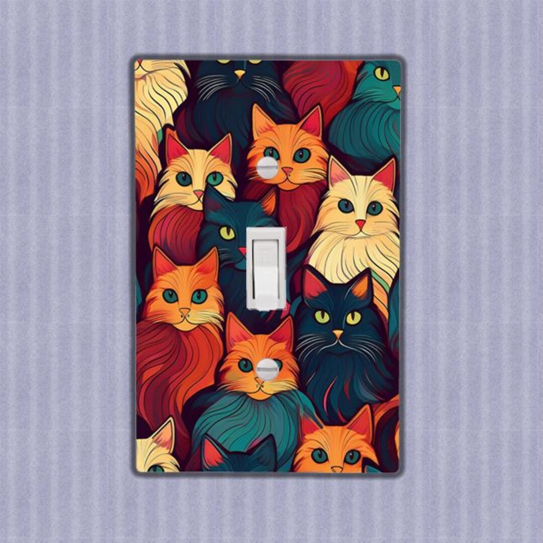 Cat Vintage Pattern Light Switch Toggle, Rocker or Outlet Duplex Cover ...
