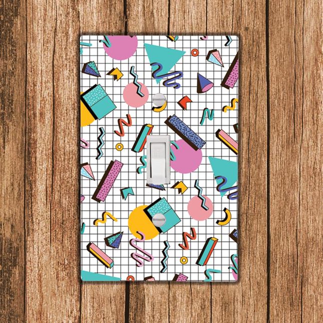 80s Pattern Light Switch Toggle, Rocker or Outlet Duplex Cover Wall ...