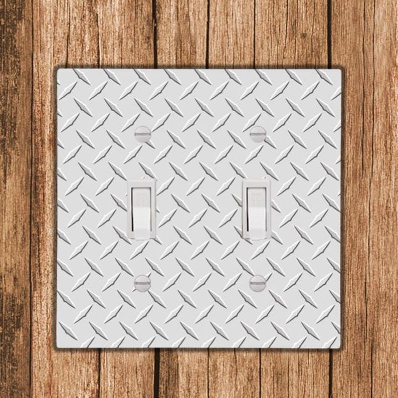 Diamond Plate Light Switch Toggle, Rocker or Outlet Duplex Cover Wall ...