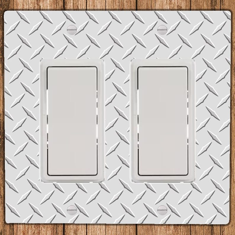 Diamond Plate Light Switch Toggle, Rocker or Outlet Duplex Cover Wall ...