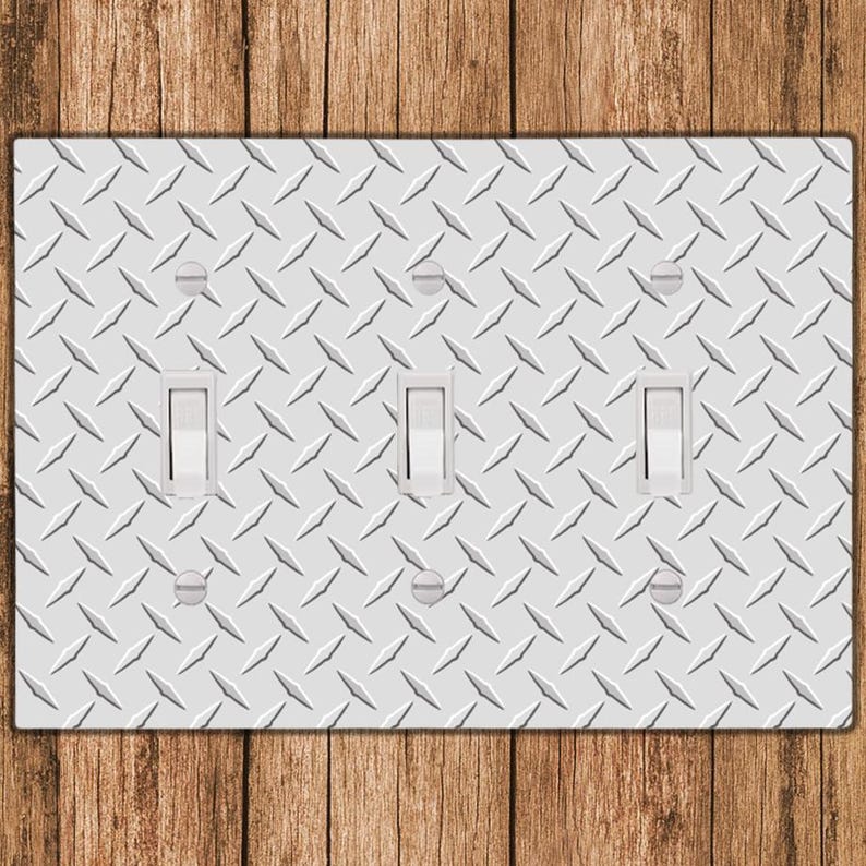 Diamond Plate Light Switch Toggle, Rocker or Outlet Duplex Cover Wall ...