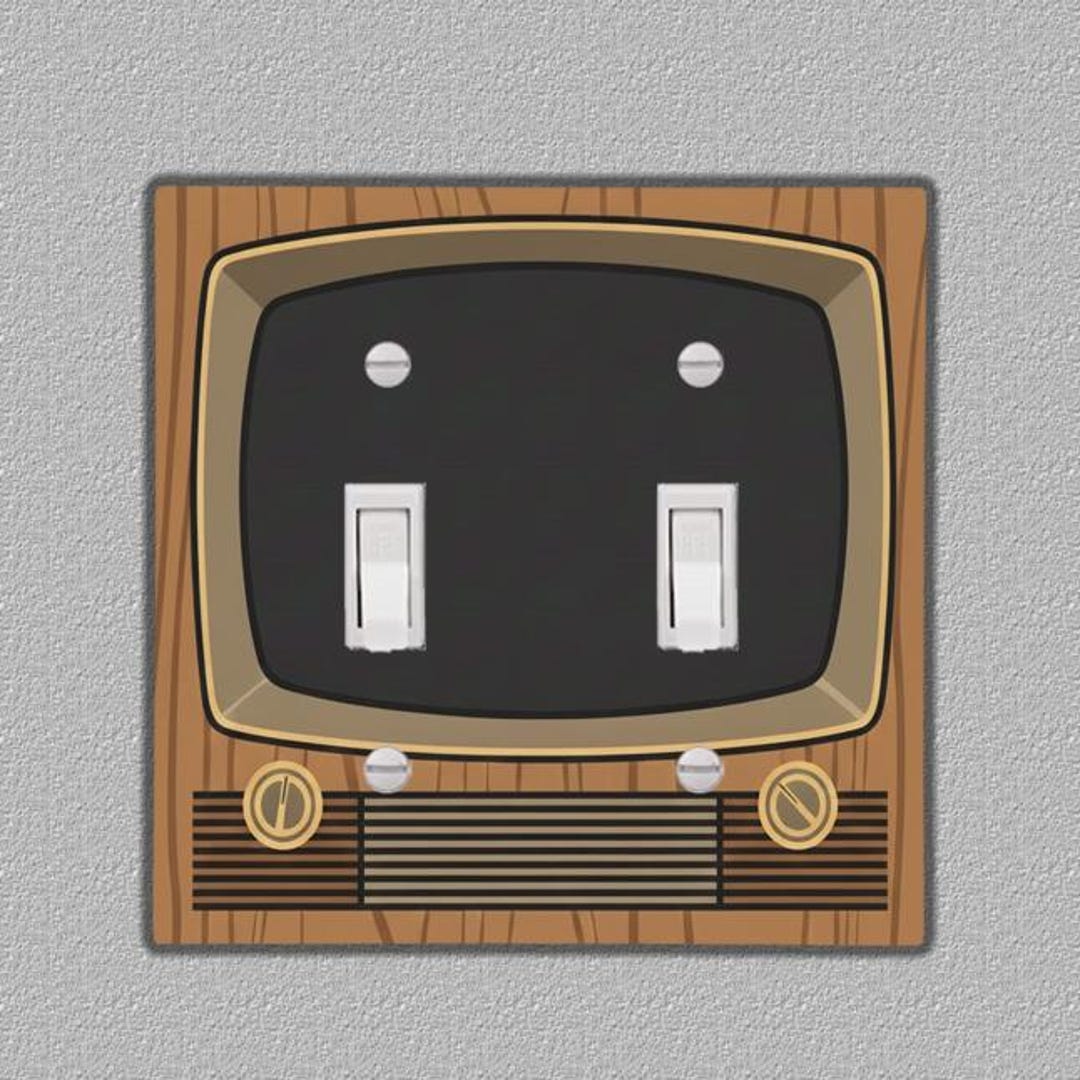 Vintage CRT TV Wooden Cabinet Light Switch Toggle, Rocker or Outlet ...