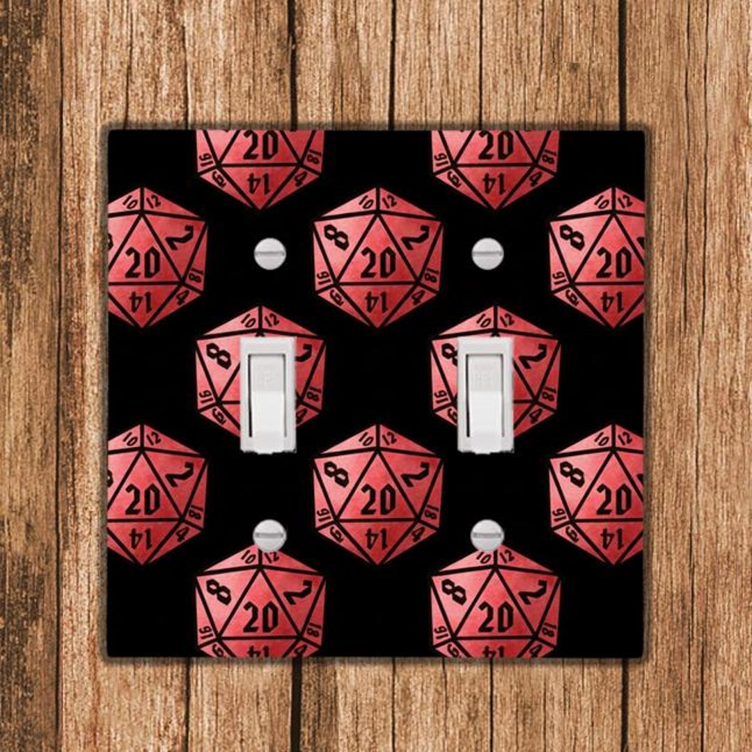 D20 Dice DND Light Switch Toggle, Rocker or Outlet Duplex Cover Wall ...