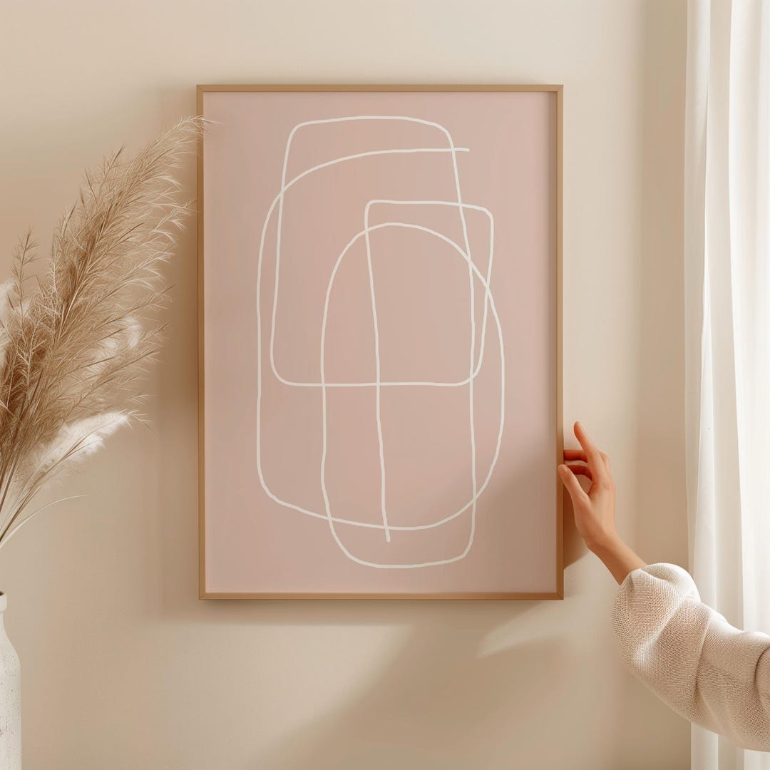 Neutral Abstract Line Art Print, Minimalist Wall Decor (instant ...