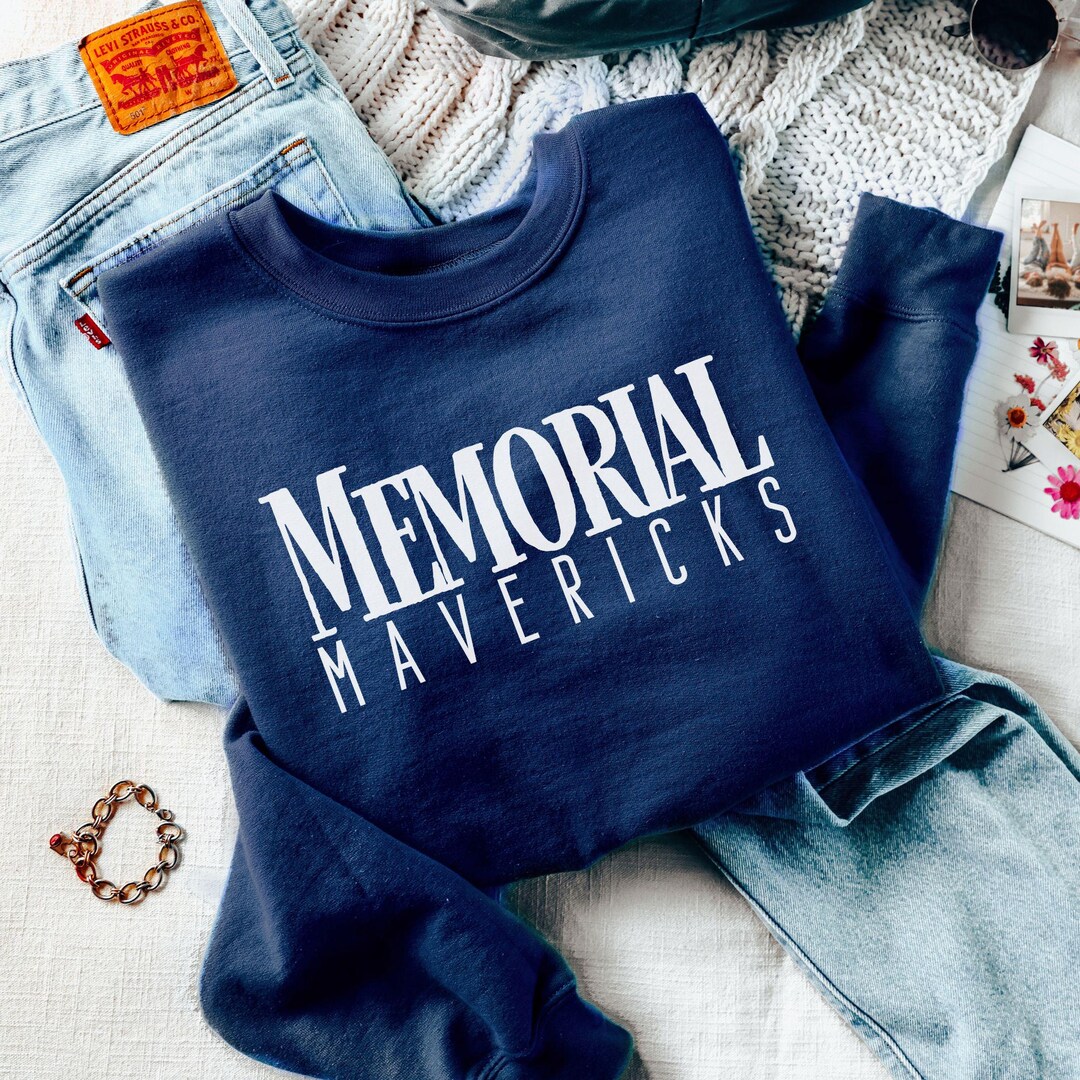 Adult Crew Neck Sweatshirt - Memorial Mavericks High School, Unisex ...