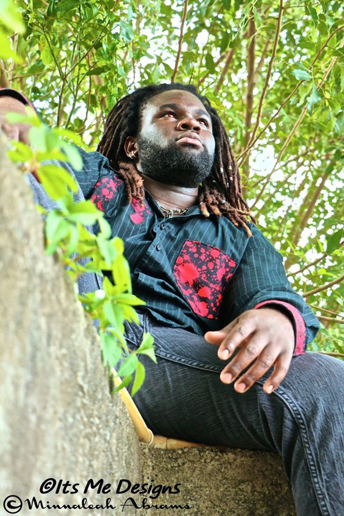 Bloodsplatter Shirt Guns Large Mens Pinstripe Stage Wear Rocker Biker ...